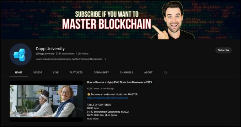 Popular YouTube Channels for Web3 Developers